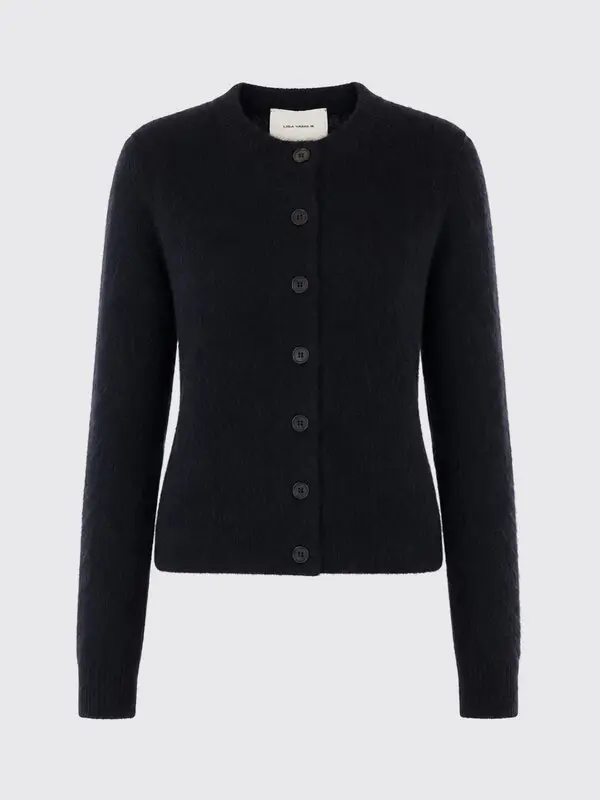 LISA YANG Pure Cashmere Crewneck Cardigan - Black