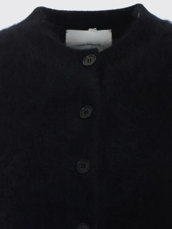 LISA YANG Pure Cashmere Crewneck Cardigan - Black