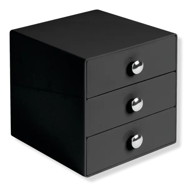 IDESIGN 3-drawer Stackable Makeup Organizer - Black
