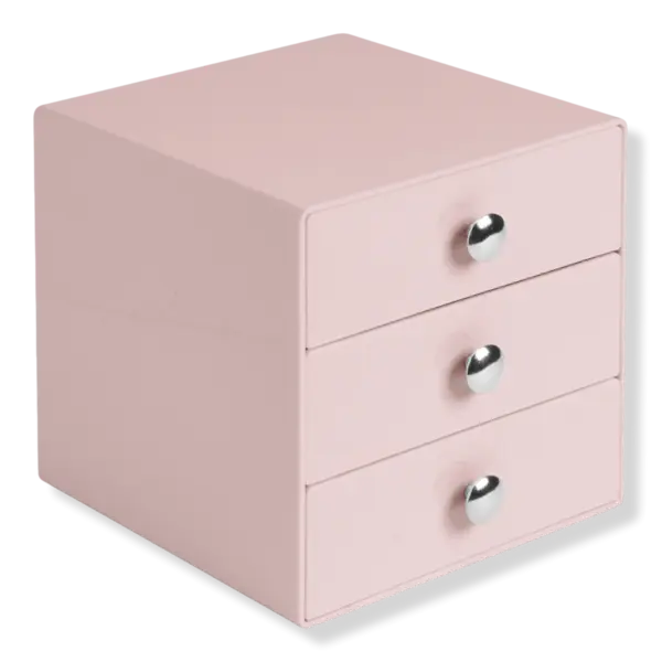 IDESIGN 3-drawer Stackable Makeup Organizer - Pink
