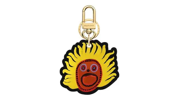 LOUIS VUITTON X Yayoi Kusama Face Leather And Steel Keyring