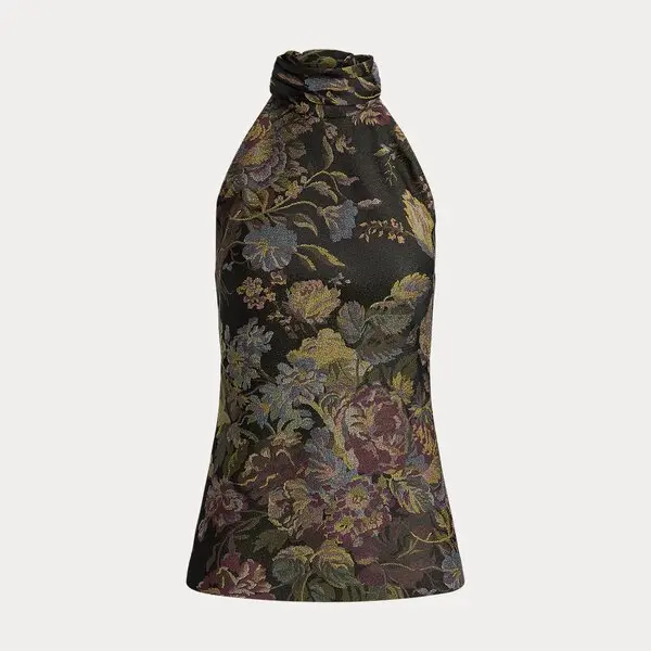 Ralph Lauren Chilton Floral Jacquard Top - Brown Multi