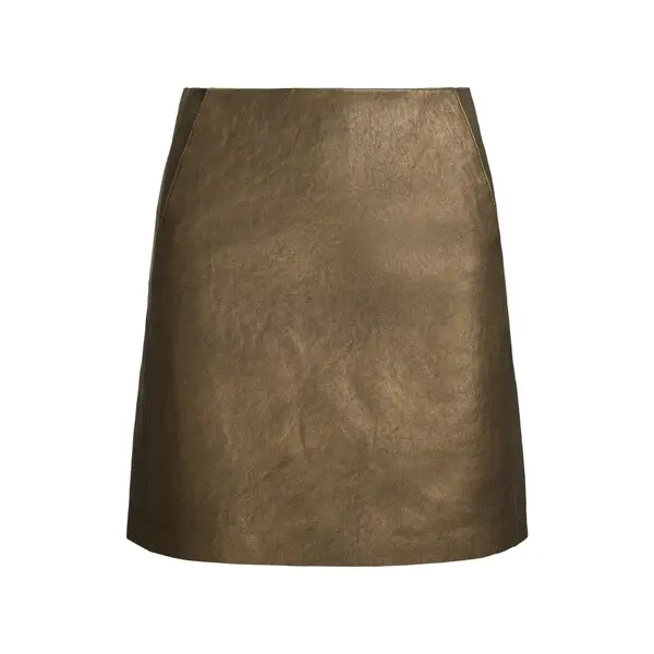 Ralph Lauren Carreen Foiled Lambskin Skirt