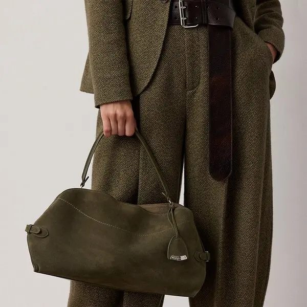 Ralph Lauren The Calf-suede Shoulder Bag - Cypress