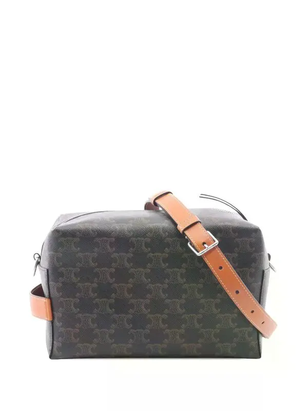 Celine 2020-2026 Triomphe Coated Canvas Take Away Crossbody Bag - Black