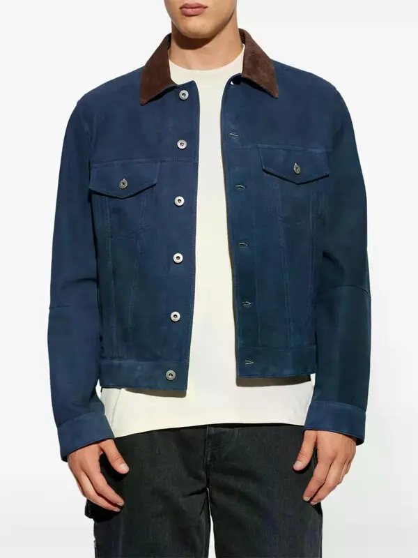 Loewe Corduroy-collar Suede Jacket