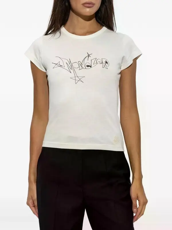 Moncler Logo Print Cotton T-shirt