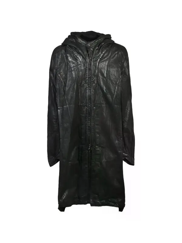 JULIUS Waxed Denim Coat - Black