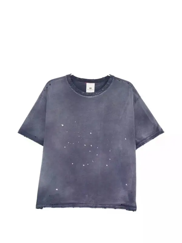 MOOJI MOOJI Distressed Paint-splatter T-shirt