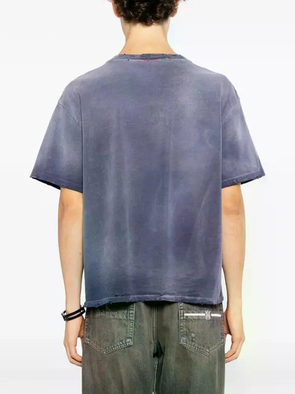 MOOJI MOOJI Distressed Paint-splatter T-shirt