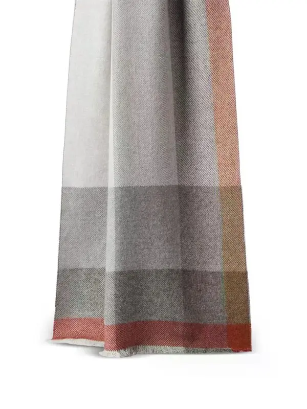 Brunello Cucinelli Wool And Cashmere Checked Twill Scarf