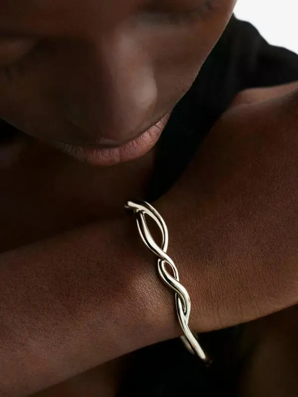 Monica Vinader Ochre Twisted Bangle - Silver