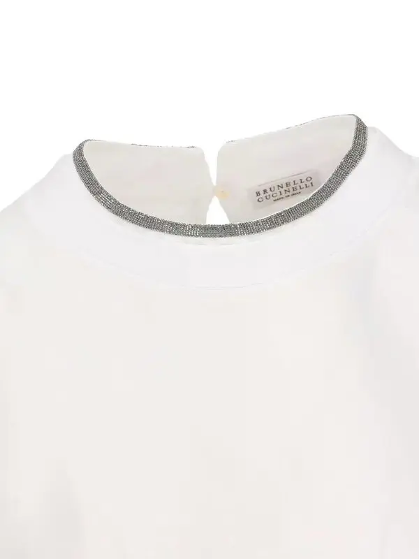 Brunello Cucinelli Stretch Cotton Jersey T-shirt With Monili