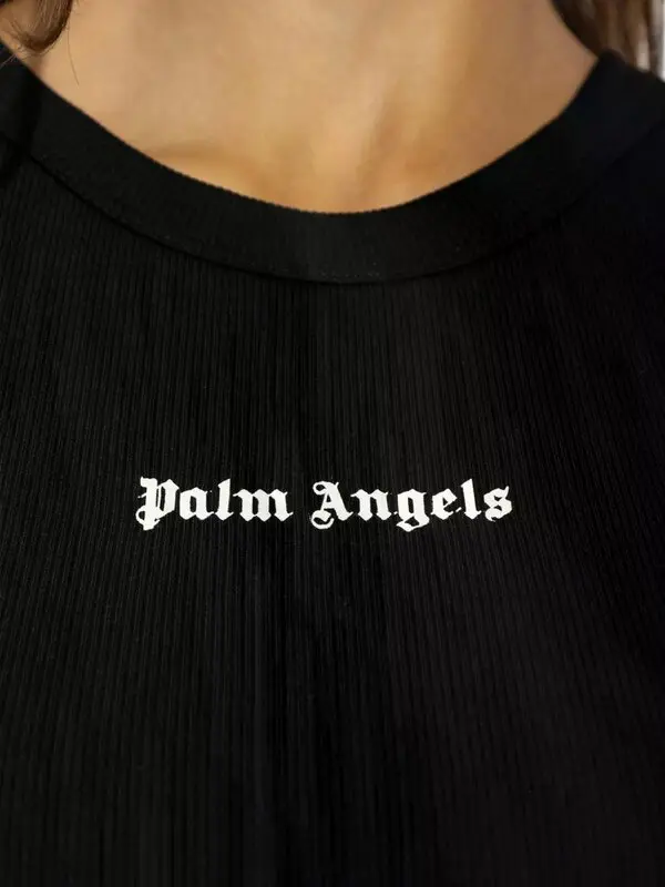 Palm Angels Logo-print Ribbed Top