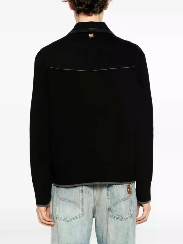 Amiri Leather-trimmed Zip-up Jacket - Black