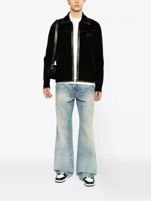 Amiri Leather-trimmed Zip-up Jacket