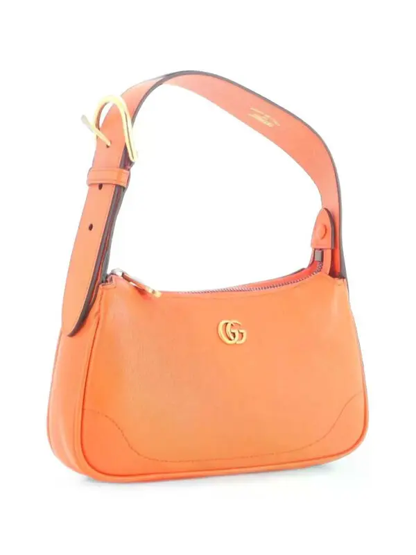 Gucci Aphrodite Leather Mini Shoulder Bag - Orange