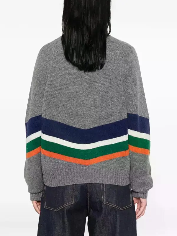 CIRCUS HOTEL Striped V-neck Sweater