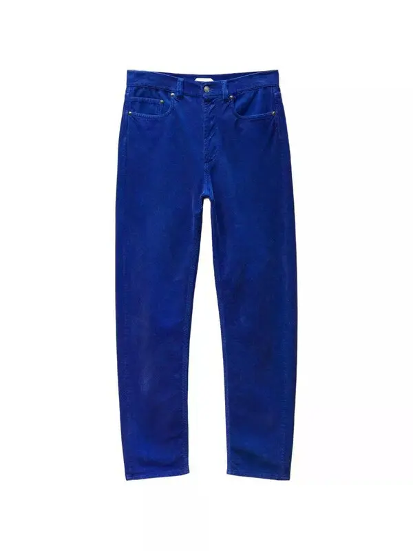 Versace Straight Corduroy Velvet Pants - Blue