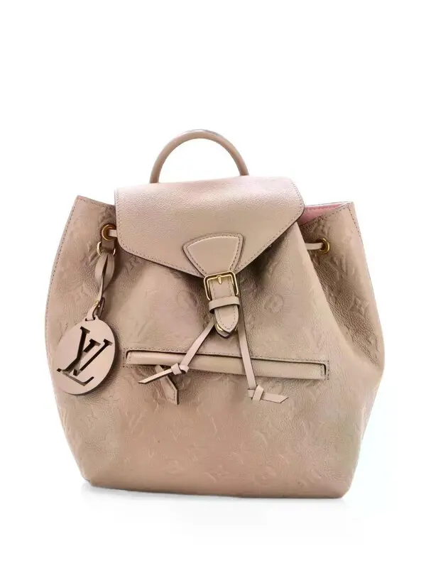 LOUIS VUITTON Montsouris Nm Monogram Empreinte Leather Pm Backpack - Neutrals