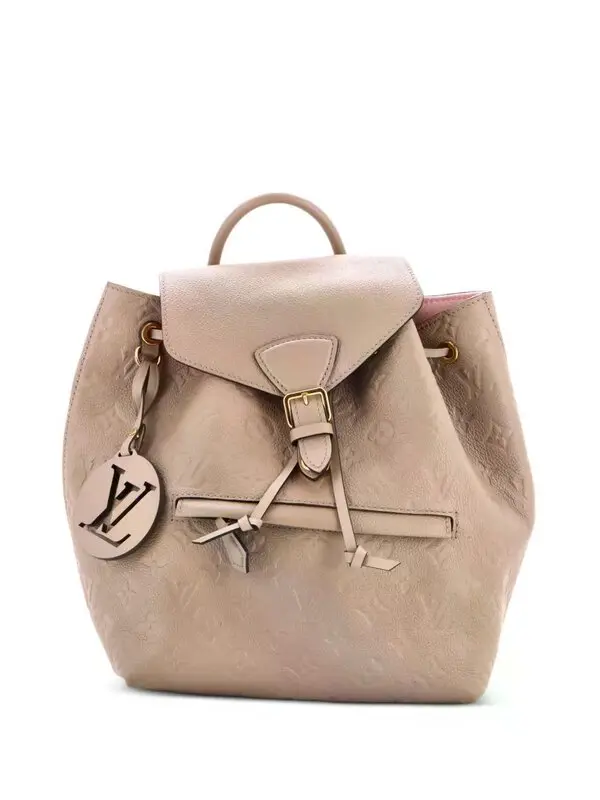 LOUIS VUITTON Montsouris Nm Monogram Empreinte Leather Pm Backpack - Neutrals