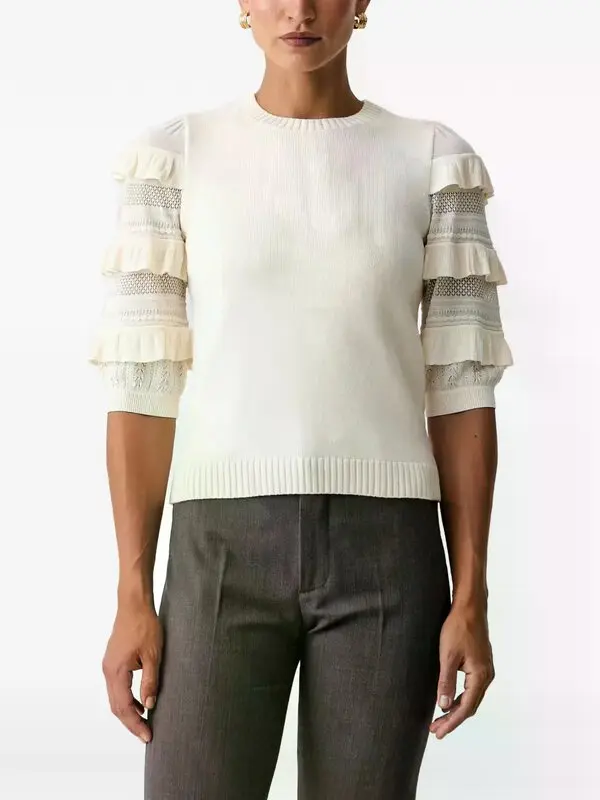 TWINSET Mesh-stitch Jumper With Ruffles