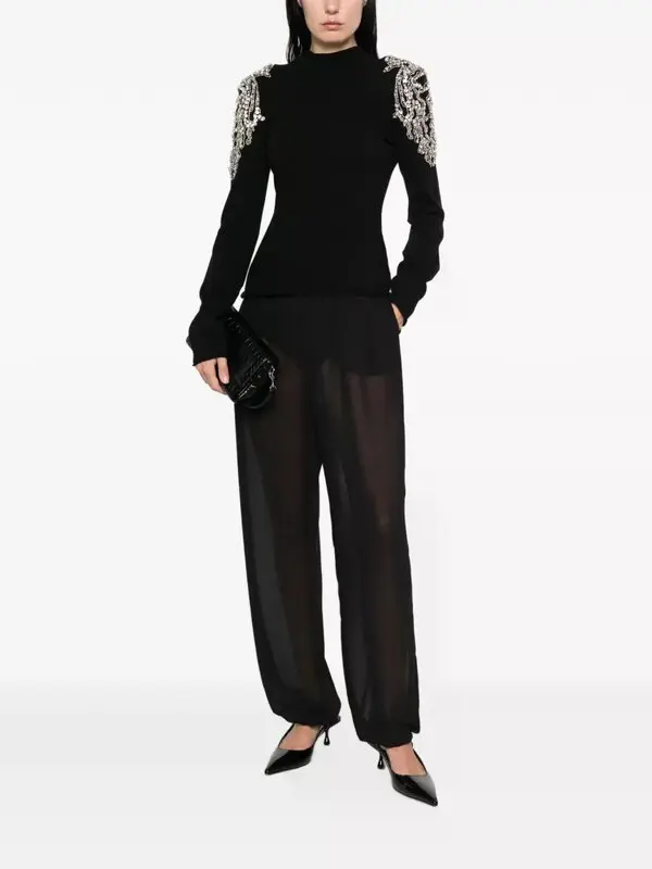 CIRCUS HOTEL Crystal-embellished Cut-out Sweater