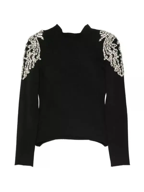 CIRCUS HOTEL Crystal-embellished Cut-out Sweater - Black