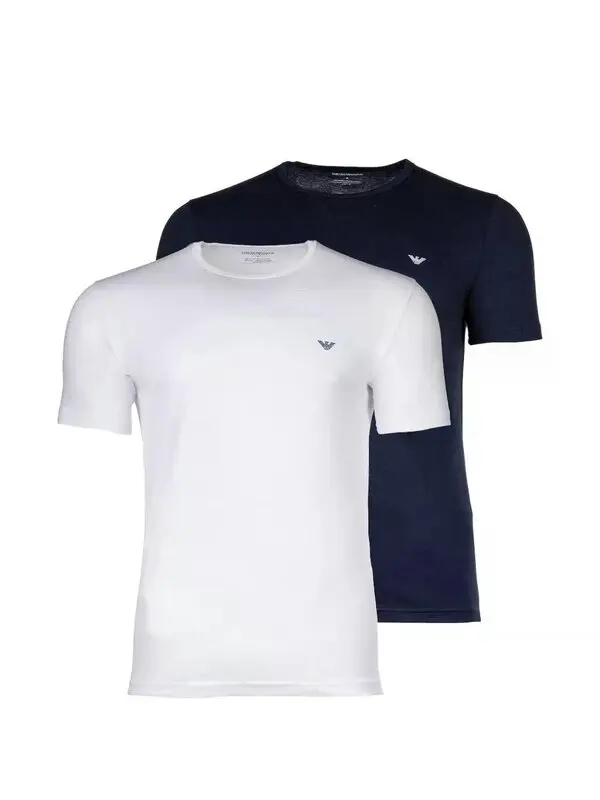 Emporio Armani Logo-print Crew-neck T-shirts Set - White