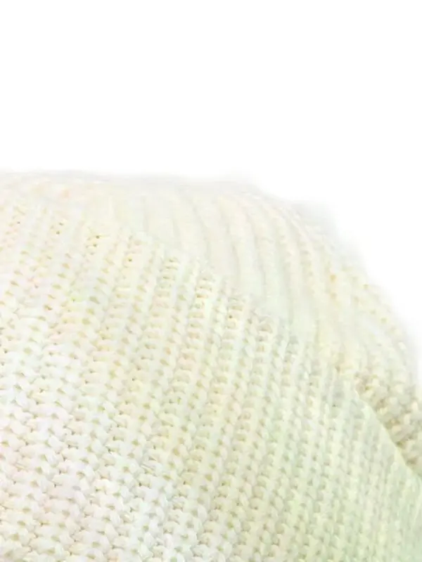Pinko Logo-patch Ribbed-knit Beanie Hat