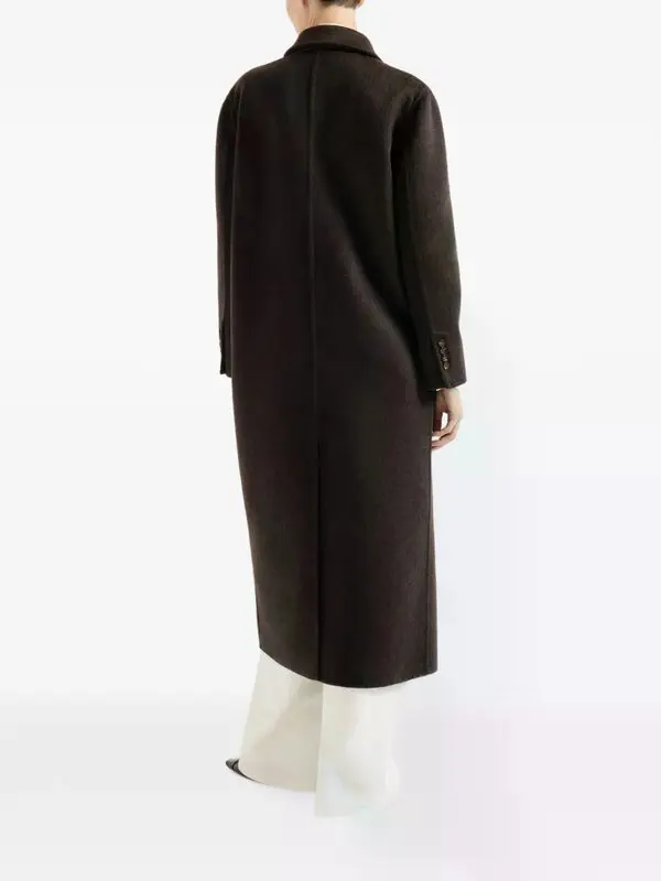 Brunello Cucinelli Hand-crafted Cashmere Double Beaver Cloth Coat With Monili