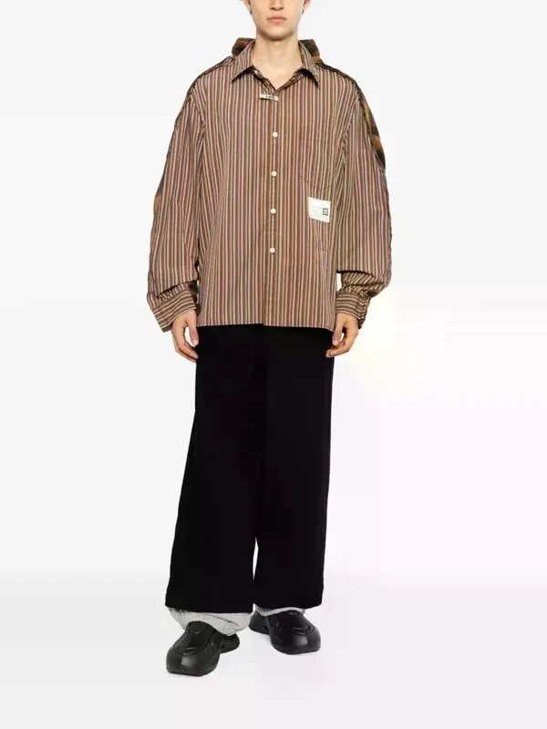 Mihara Yasuhiro Front Back Docking Shirt - Brown
