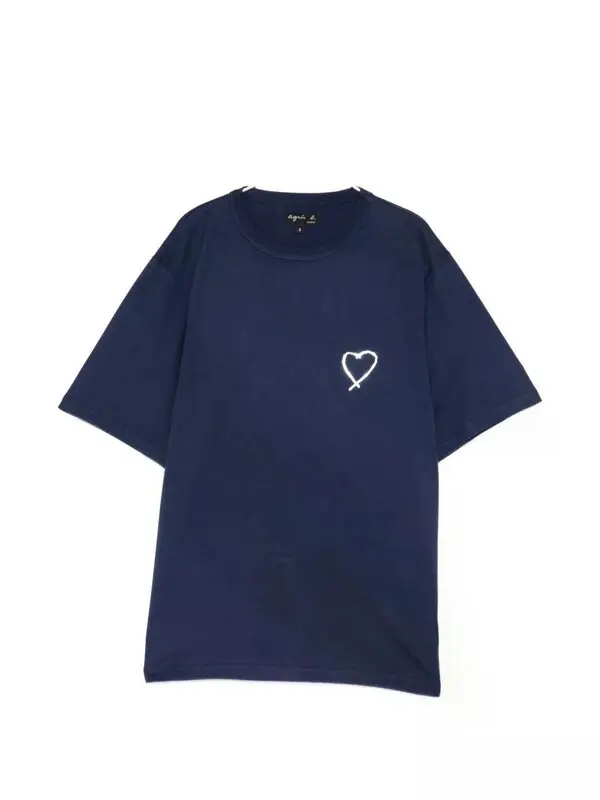AGNES B. Heart-motif Cotton T-shirt