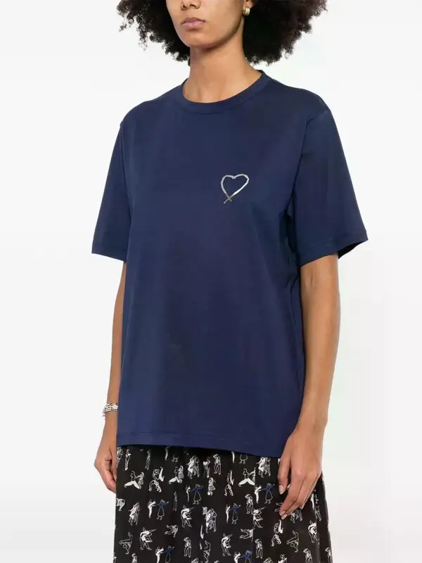 AGNES B. Heart-motif Cotton T-shirt