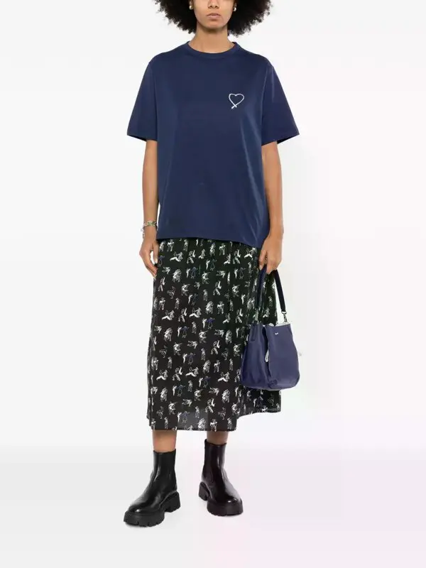 AGNES B. Heart Motif T-shirt - Blue
