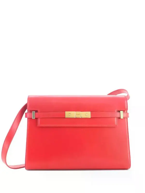 Saint Laurent Manhattan Leather Medium Shoulder Bag - Red