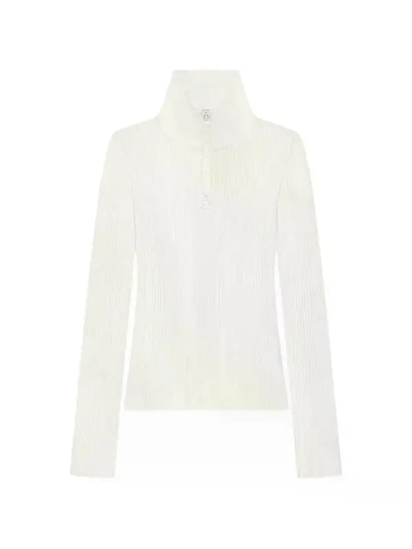 COURREGES Rib-knit Zipped Sweater