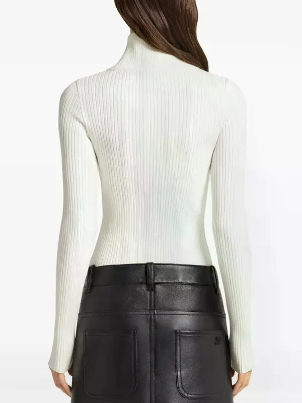 COURREGES Rib-knit Zipped Sweater