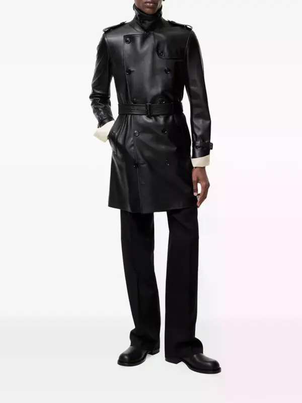Burberry Mid-length Leather Kensington Trench Coat