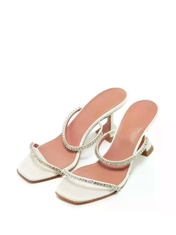 Amina Muaddi Glida Crystal-embellished Sandals - White