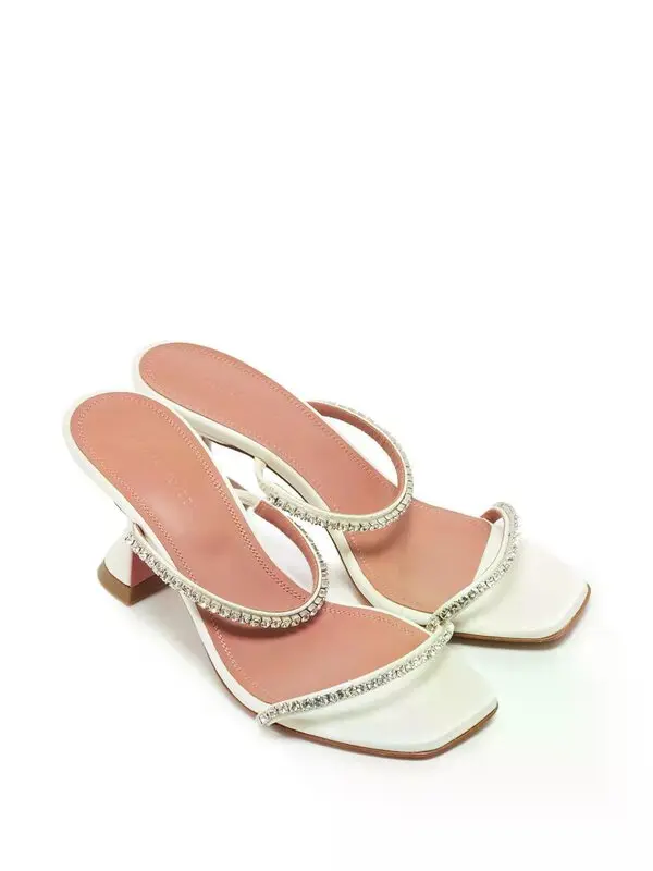 Amina Muaddi Glida Crystal-embellished Sandals - White