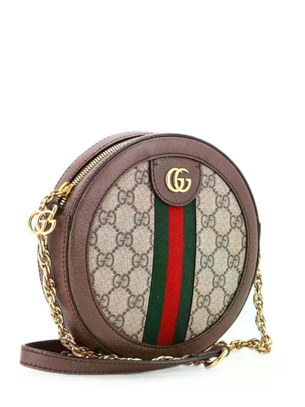 Gucci Ophidia Round Shoulder Bag Gg Coated Canvas Mini Crossbody Bag - Brown