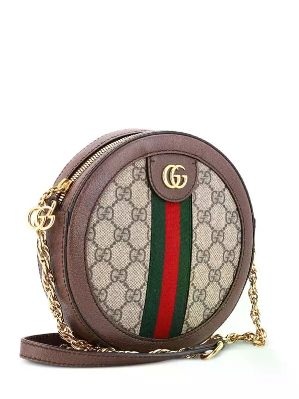 Gucci Ophidia Round Shoulder Bag Gg Coated Canvas Mini Crossbody Bag