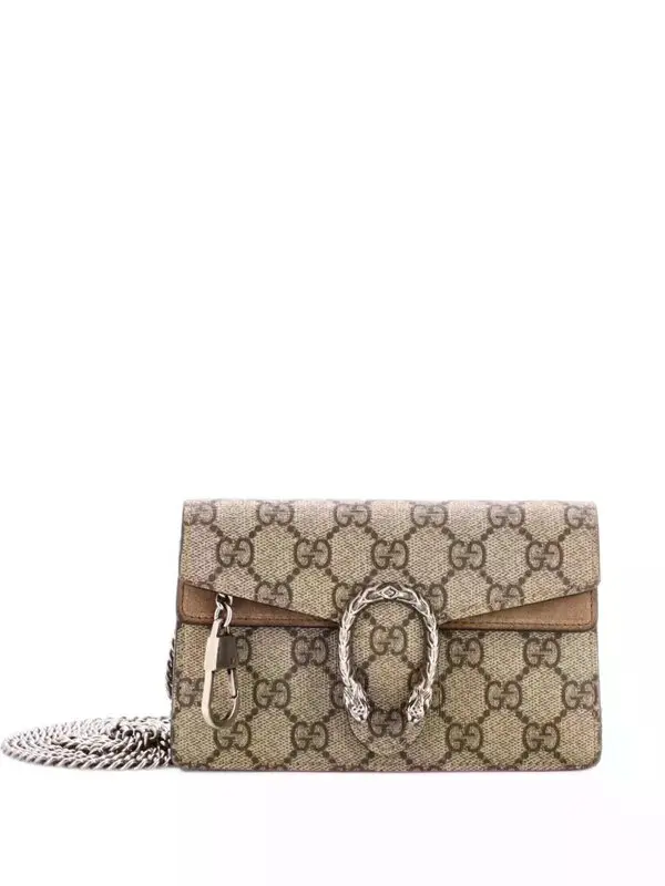 Gucci Dionysus Bag Gg Coated Canvas Super Mini Crossbody Bag - Brown