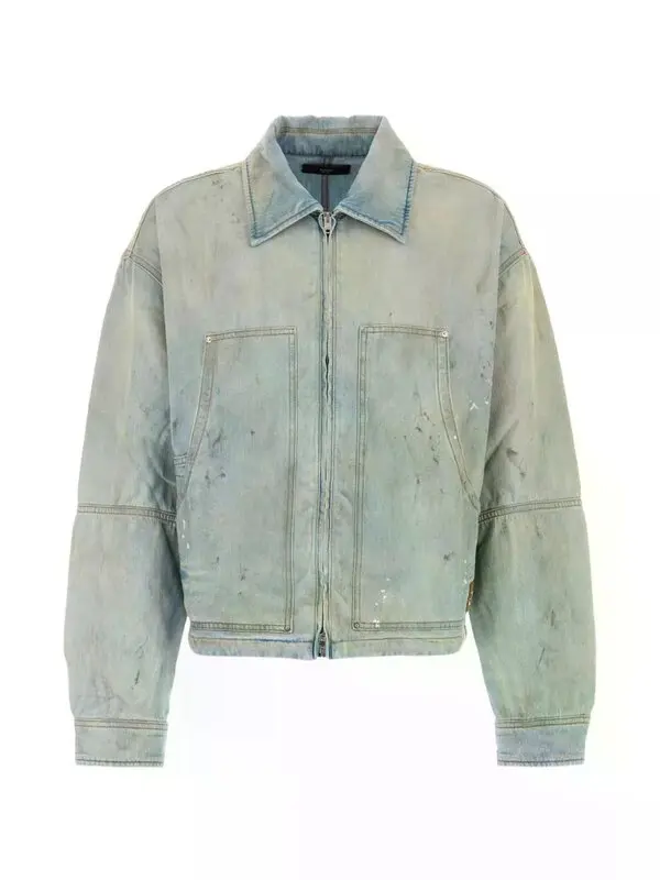 Amiri Distressed-effect Denim Jacket - Blue