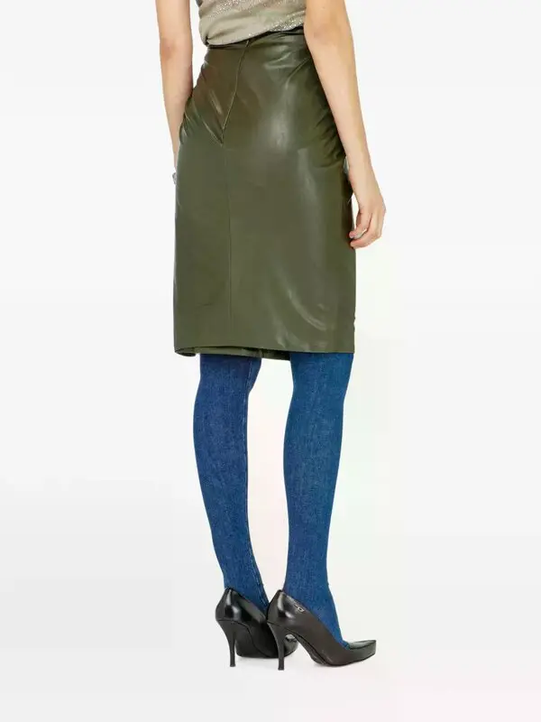 DIESEL® Draped Pencil Skirt With Split - Green