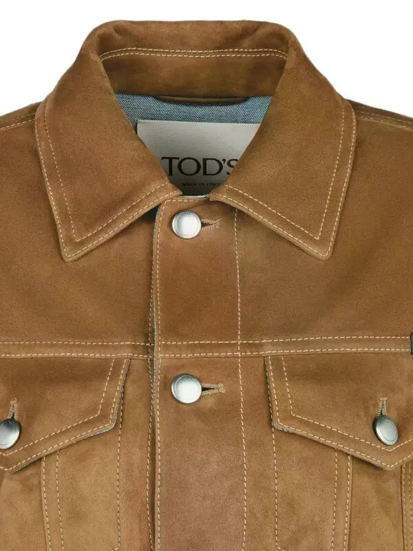 TOD'S Trucker Jacket In Pashmy Suede