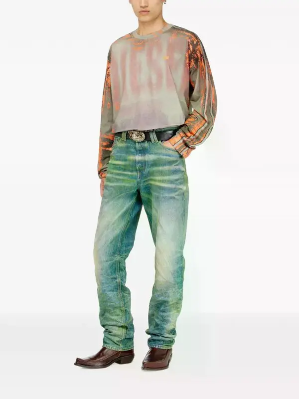 DIESEL® Long-sleeve T-shirt In Cracked Jersey