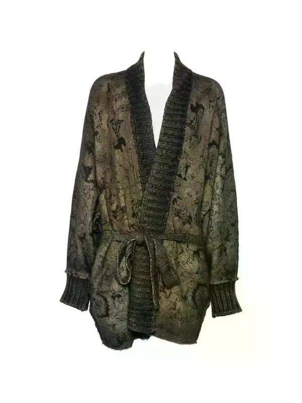 Avant Toi Jacquard-knit Belted Coat - Green