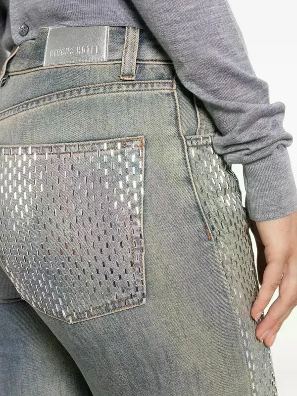 CIRCUS HOTEL Embellished Wide-leg Jeans